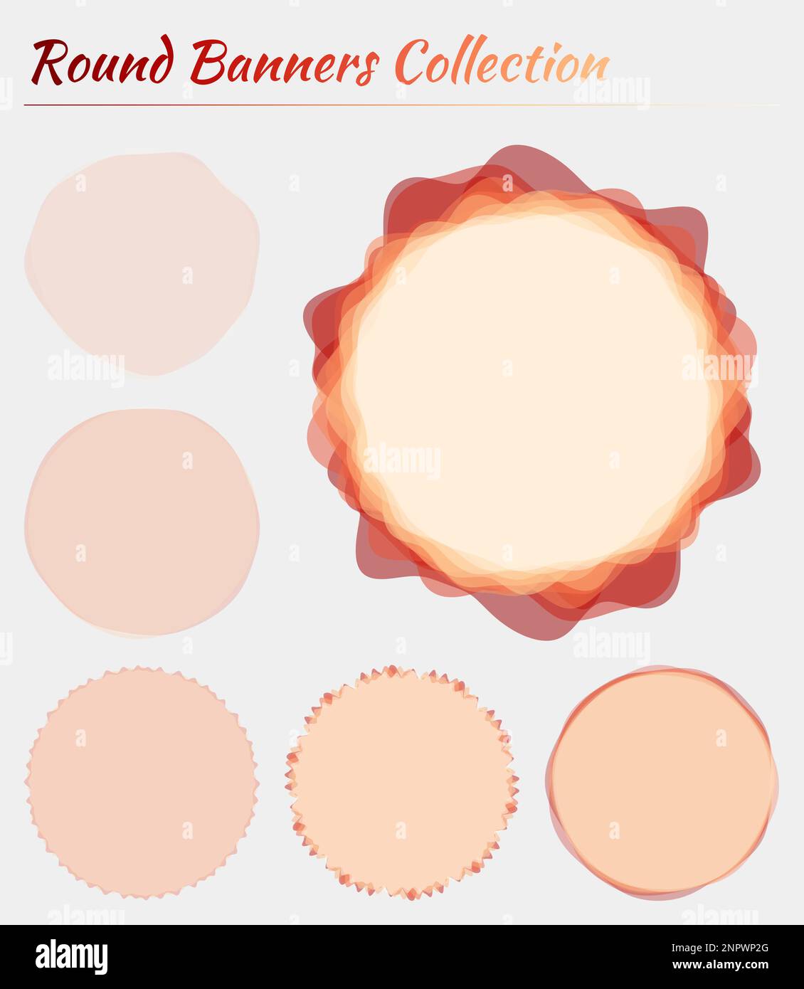 Colorful round abstract shapes. Circular backgrounds in orange red ...