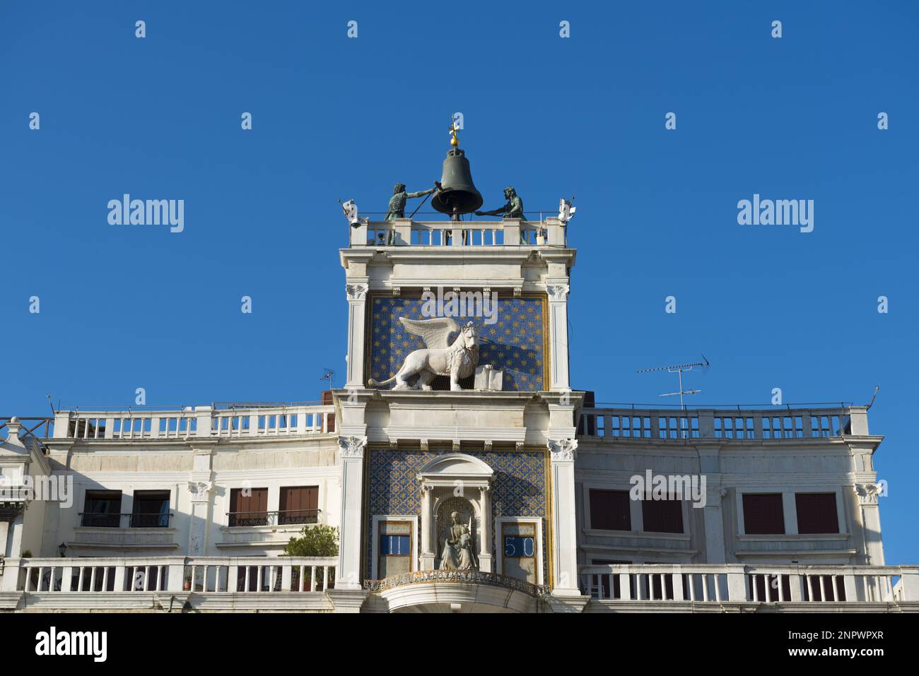 Venice Clock Tower (Torre dei Mori) in St. Mark's Square in a Sunny Day ...