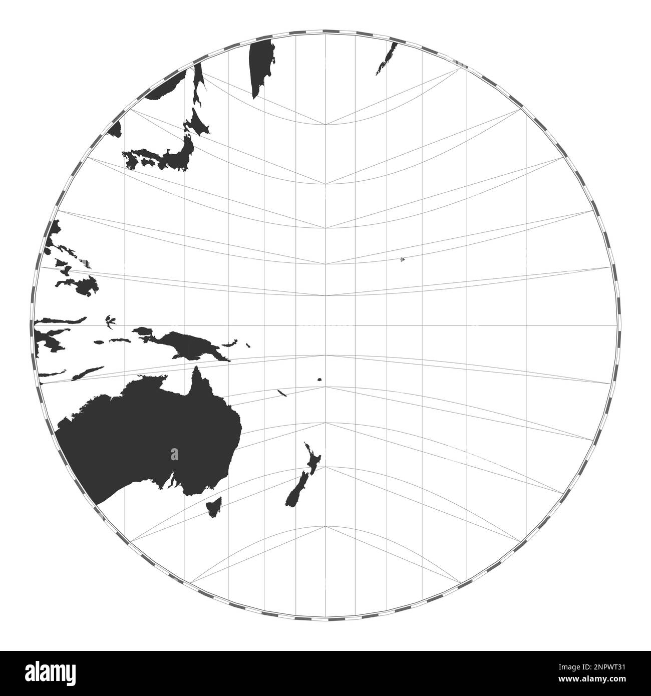 Vector world map. Gnomonic projection. Plain world geographical map ...