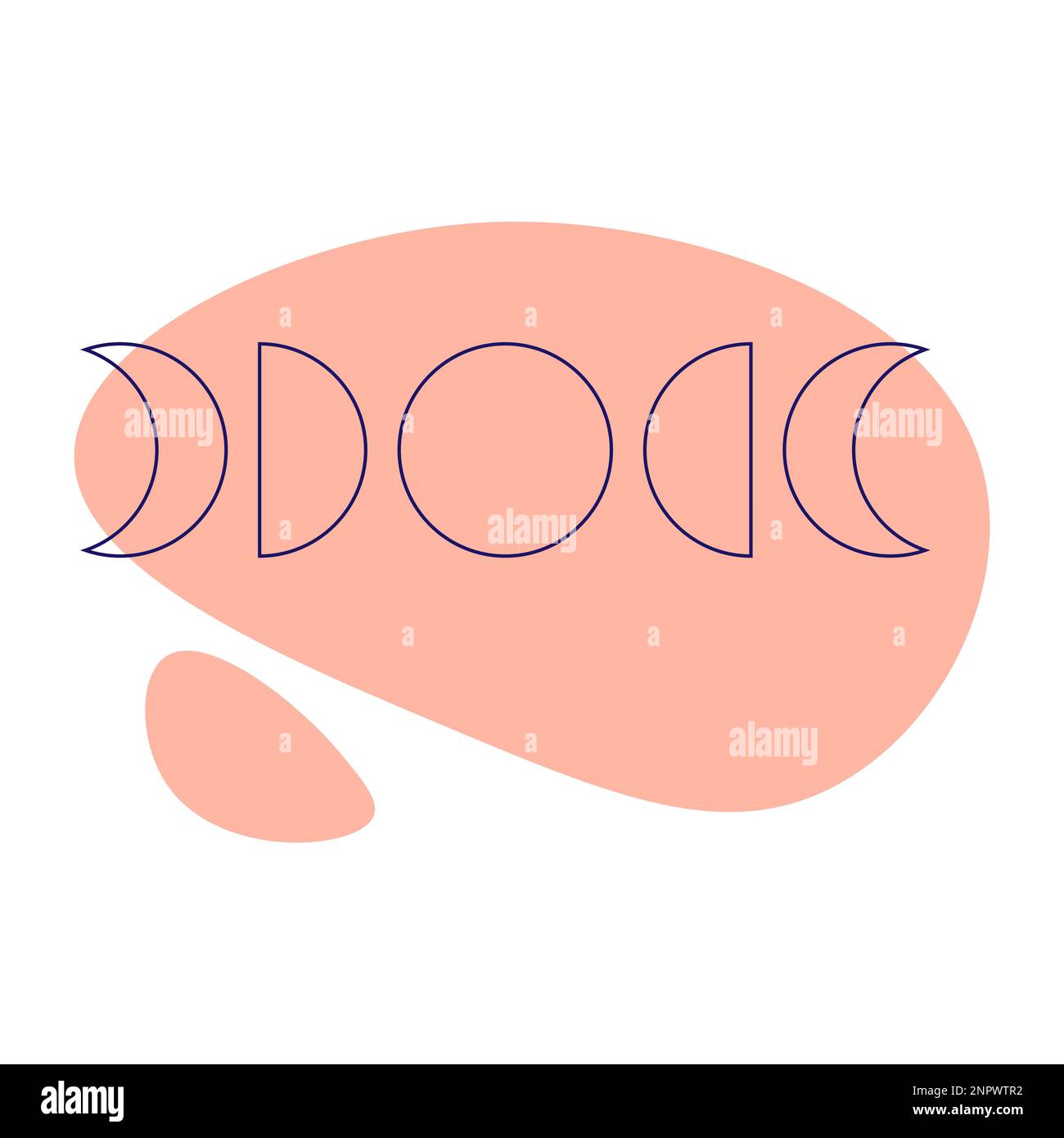 Phases of the moon. Esoteric symbol. Hand drawn linear Stock Vector ...