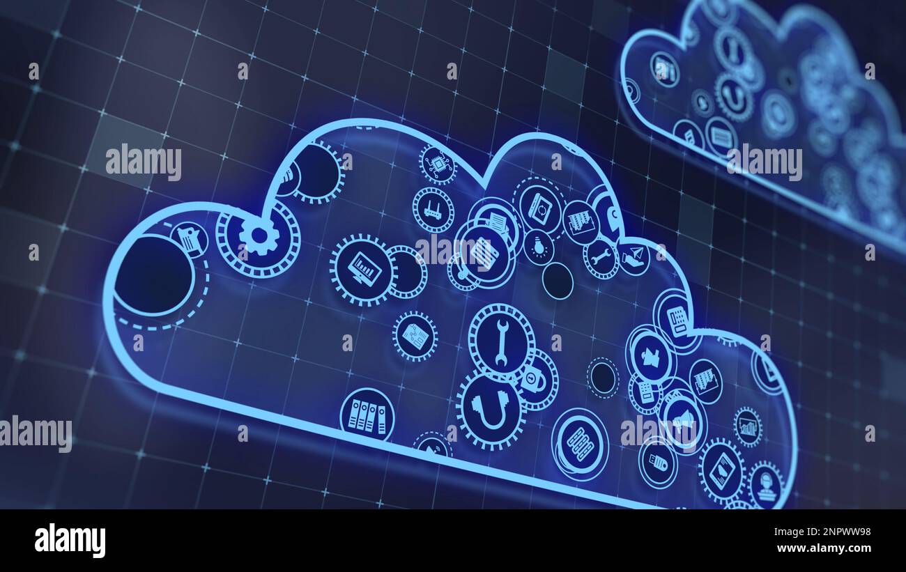 3d Rendering The Concept Of Cloud Technologies And Server Data Processing Abstract Service