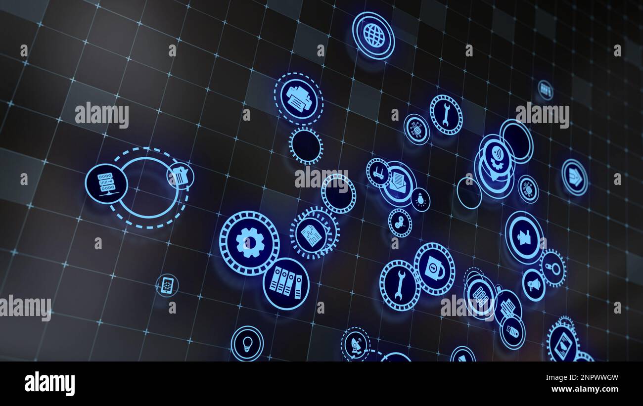 3D rendering the concept of cloud technologies and server data processing. Abstract service ...