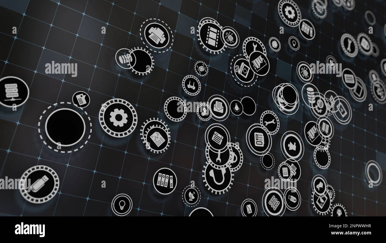 3D rendering the concept of cloud technologies and server data ...