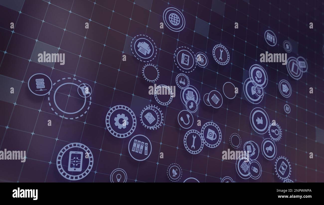 3D rendering the concept of cloud technologies and server data processing. Abstract service ...