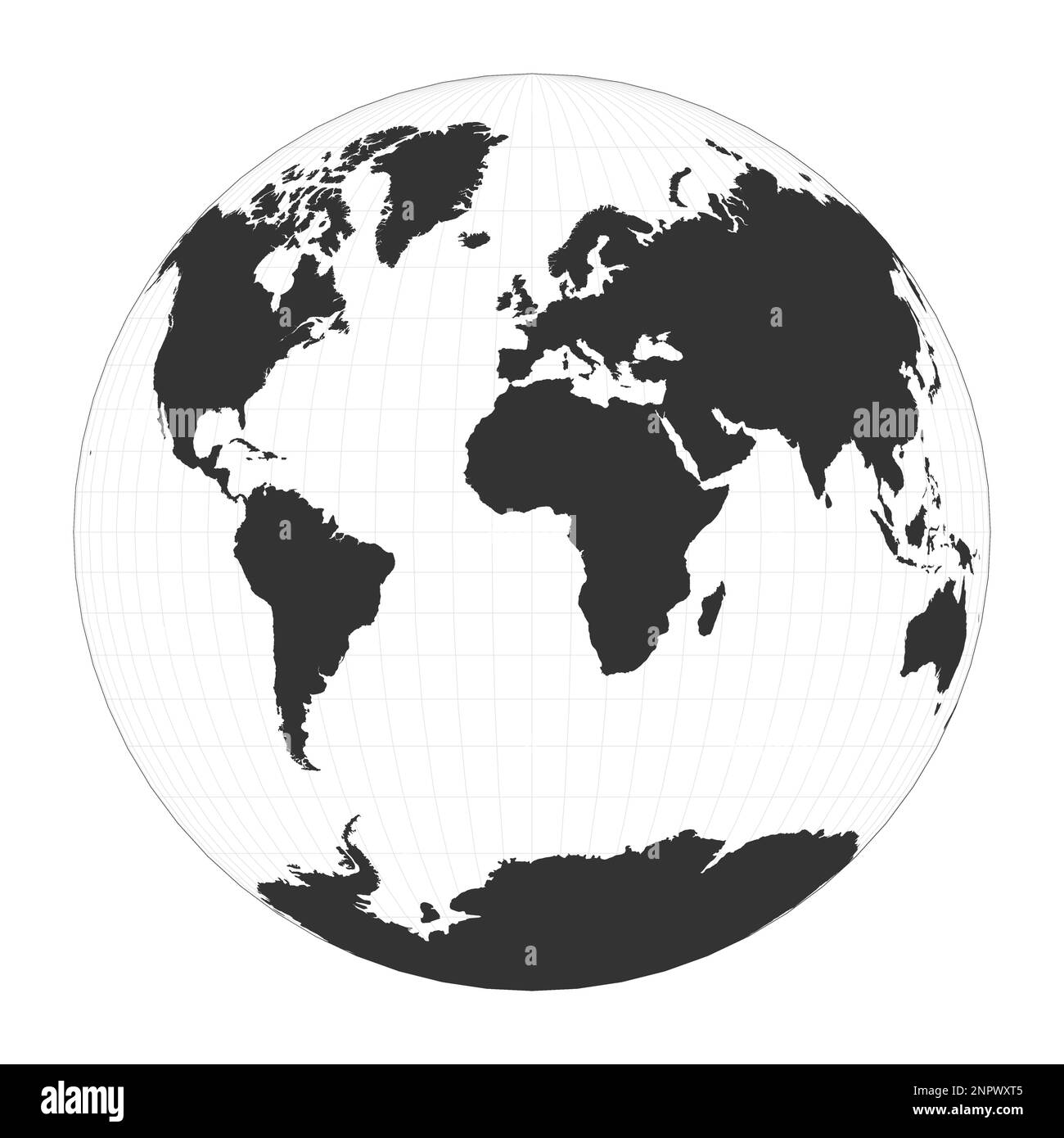 Map of The World. Gilbert's two-world perspective projection. Globe ...