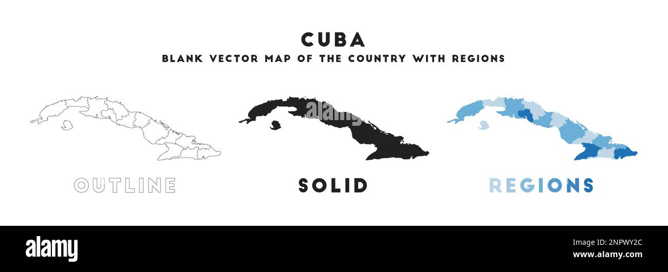 Cuba map. Borders of Cuba for your infographic. Vector country shape ...