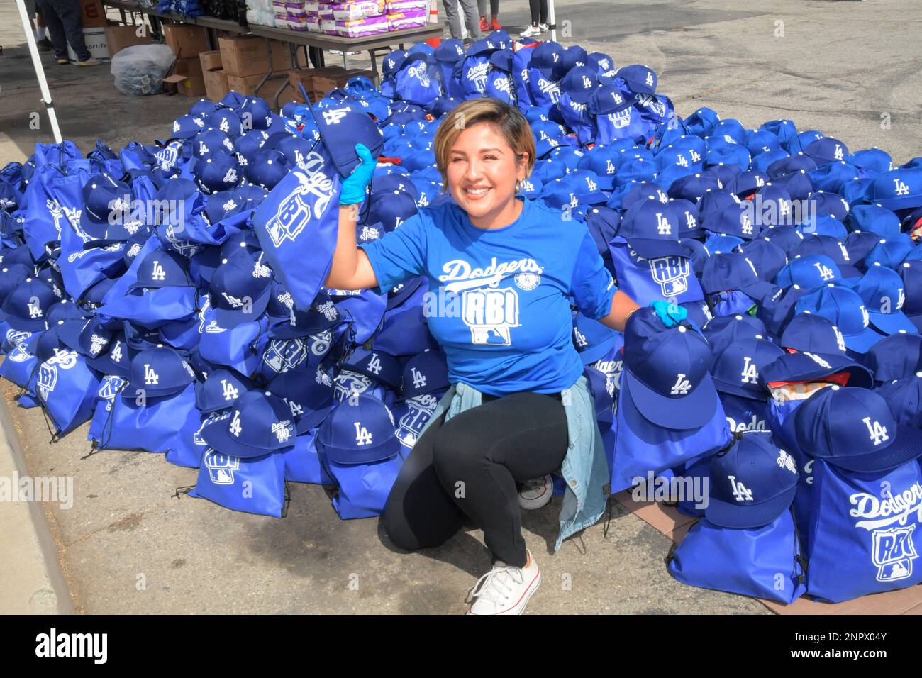 Netflix actress Annie Gonzalez poses at the Dodger Day Drive-Thru at ...
