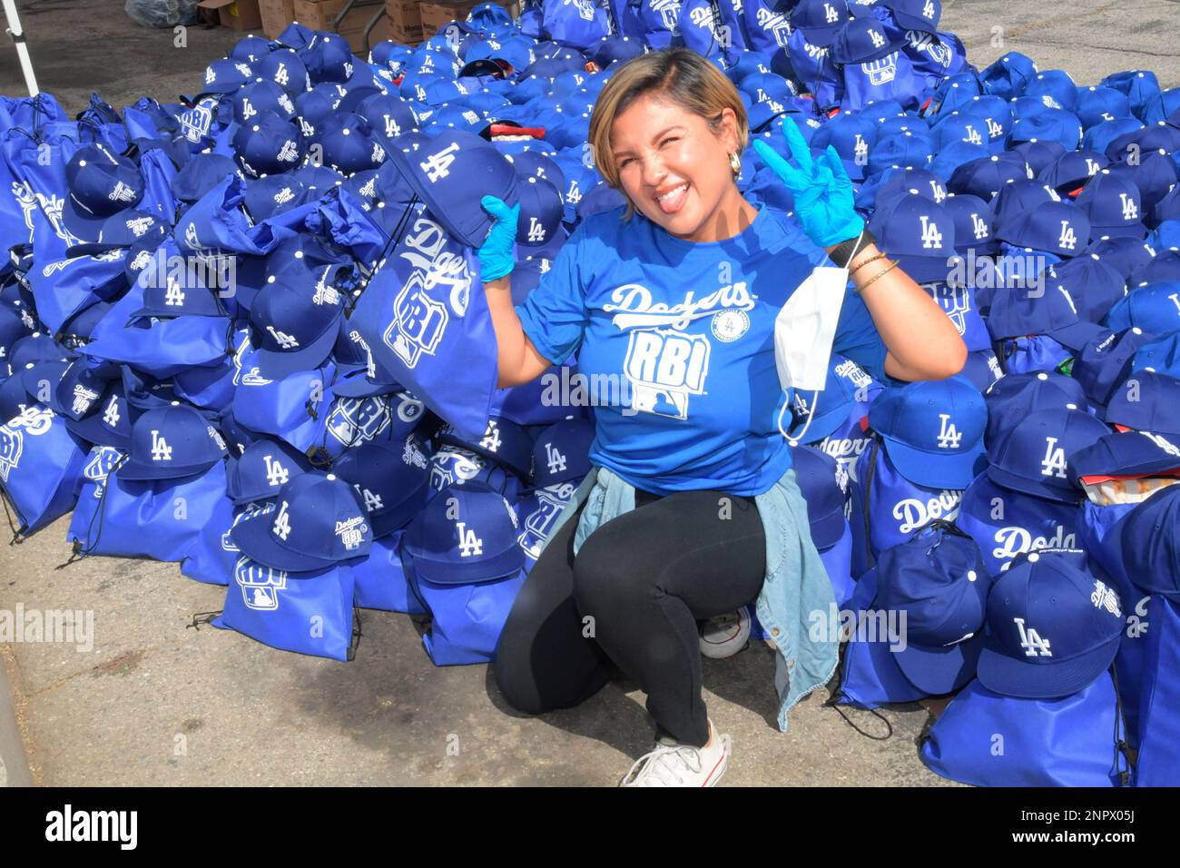 Netflix actress Annie Gonzalez poses at the Dodger Day Drive-Thru at ...