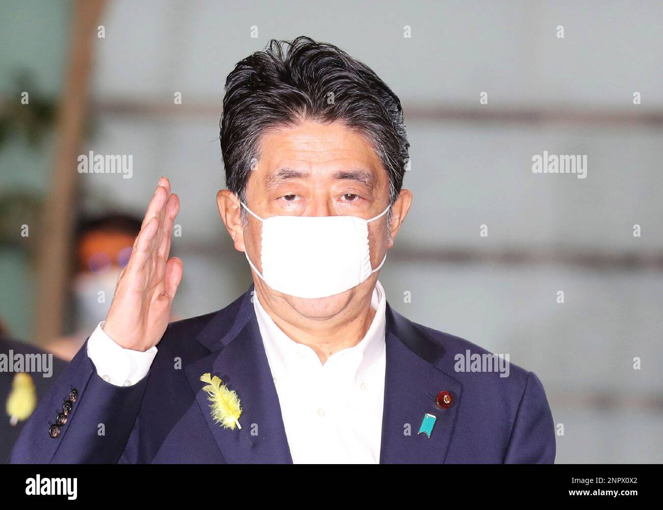 Japan's Prime Minister Shinzo Abe arrives at Prime Minister's Office in ...