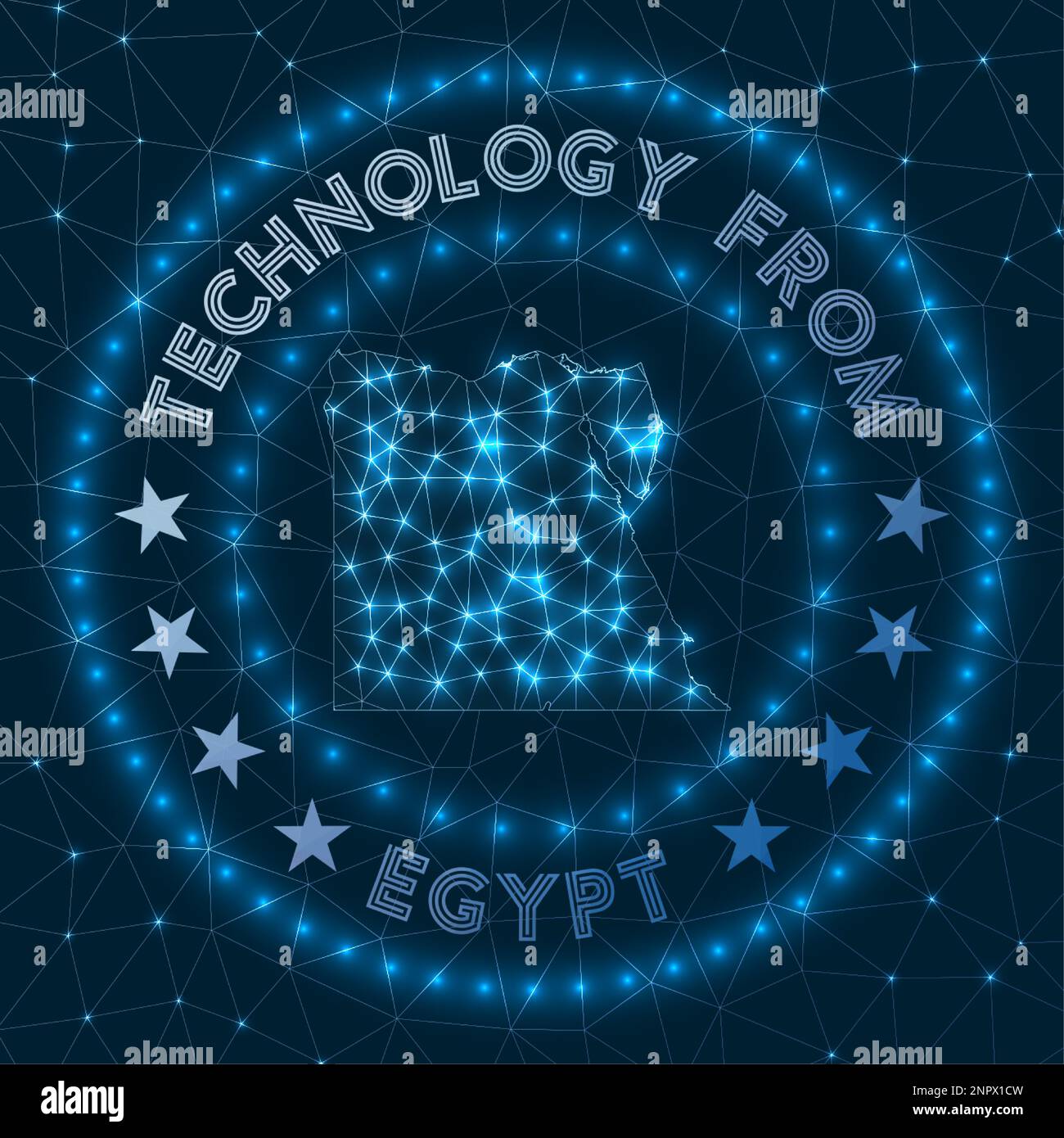 Technology From Egypt. Futuristic geometric badge of the country ...