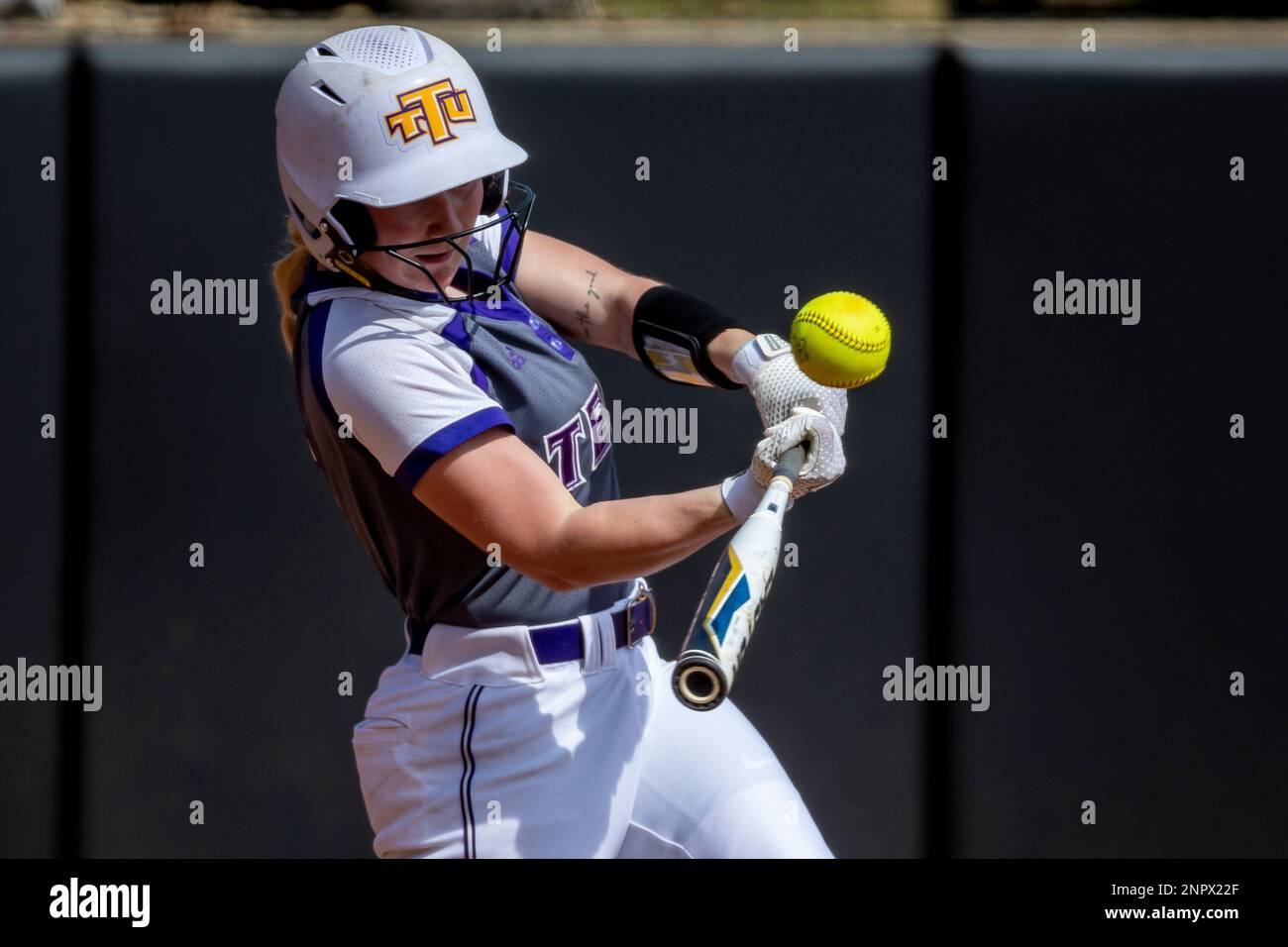 Tennessee Tech catcher/infielder Tristen Head (5) singles against South ...