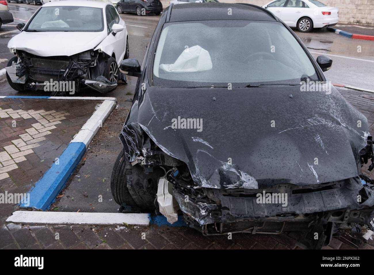 Drink driving accident in Israel. Airbags protection system for car ...