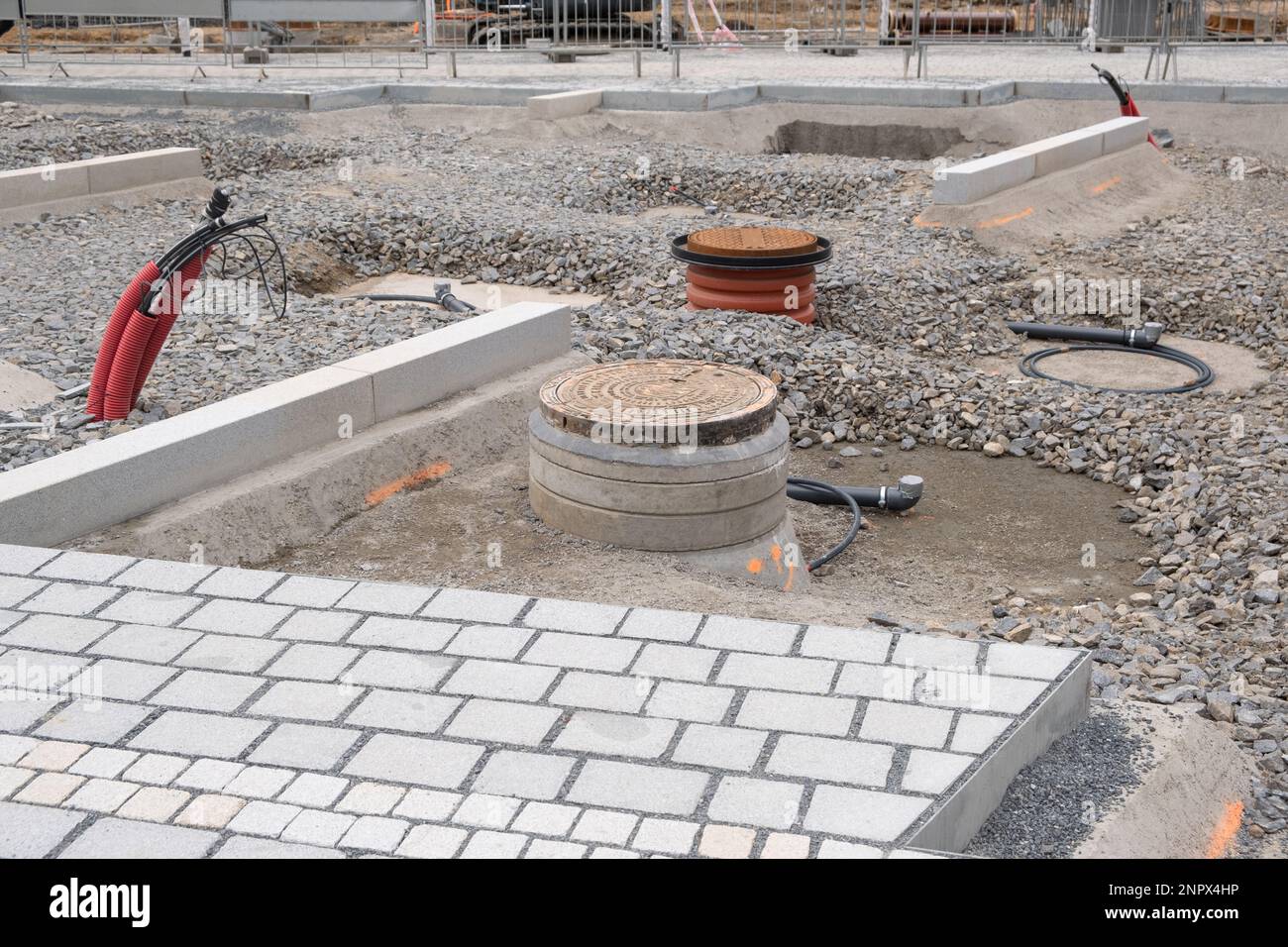 Plumbing installation of water pipe and sewerage system on the ...