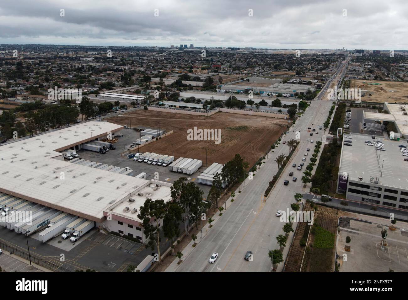 General overall view of the proposed site of LA Clippers arena, Sunday ...