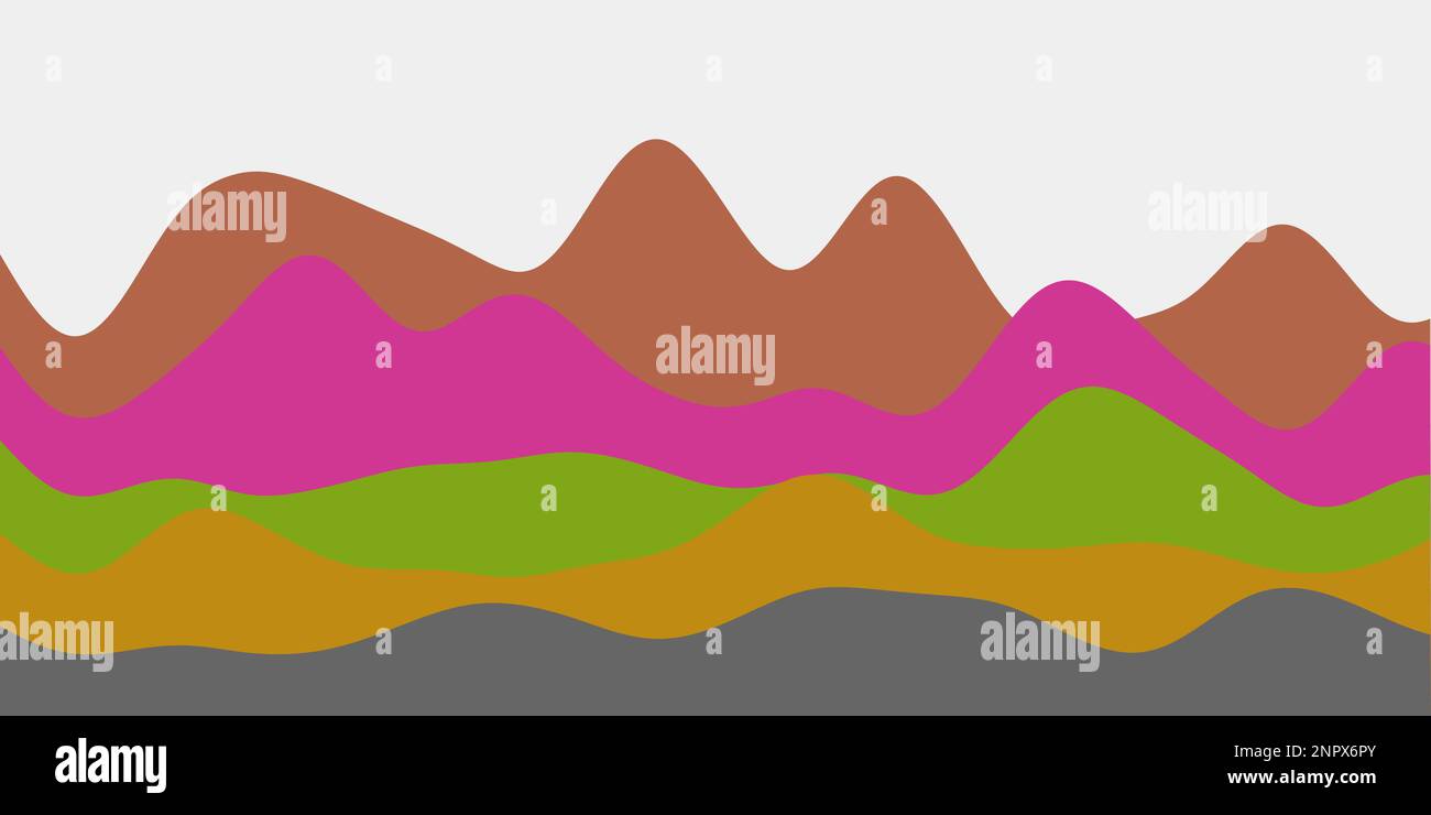 Abstract colorful hills background. Colorful waves radiant vector ...
