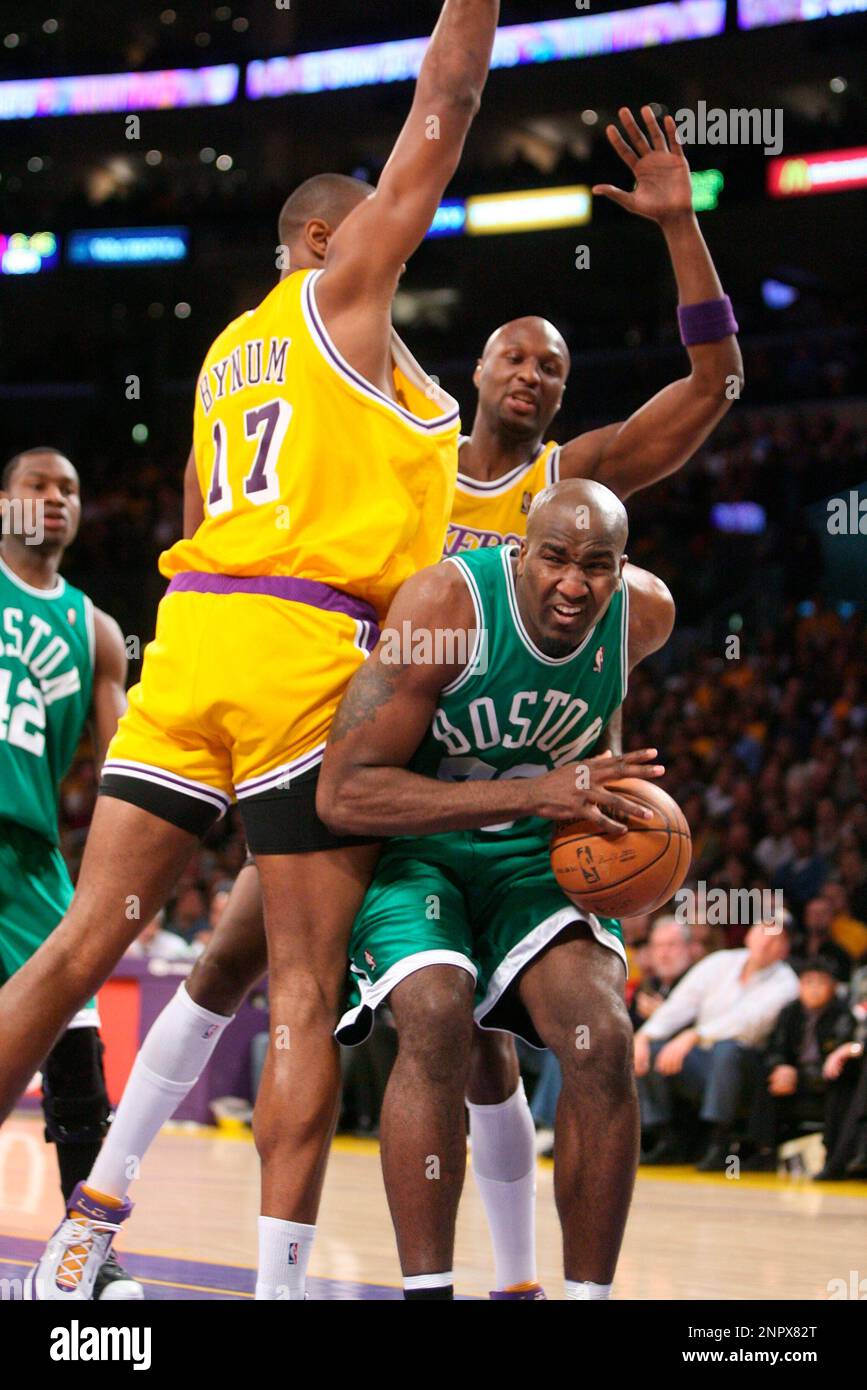 Boston Celtics center Kendrick Perkins (43) makes a move with the ...