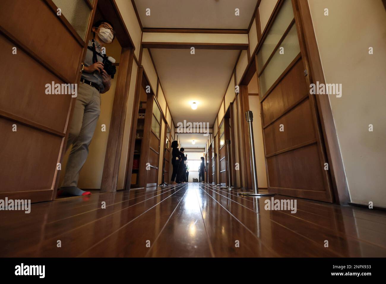 A picture shows a reproduced corridor at Toshima City Tokiwaso Manga ...