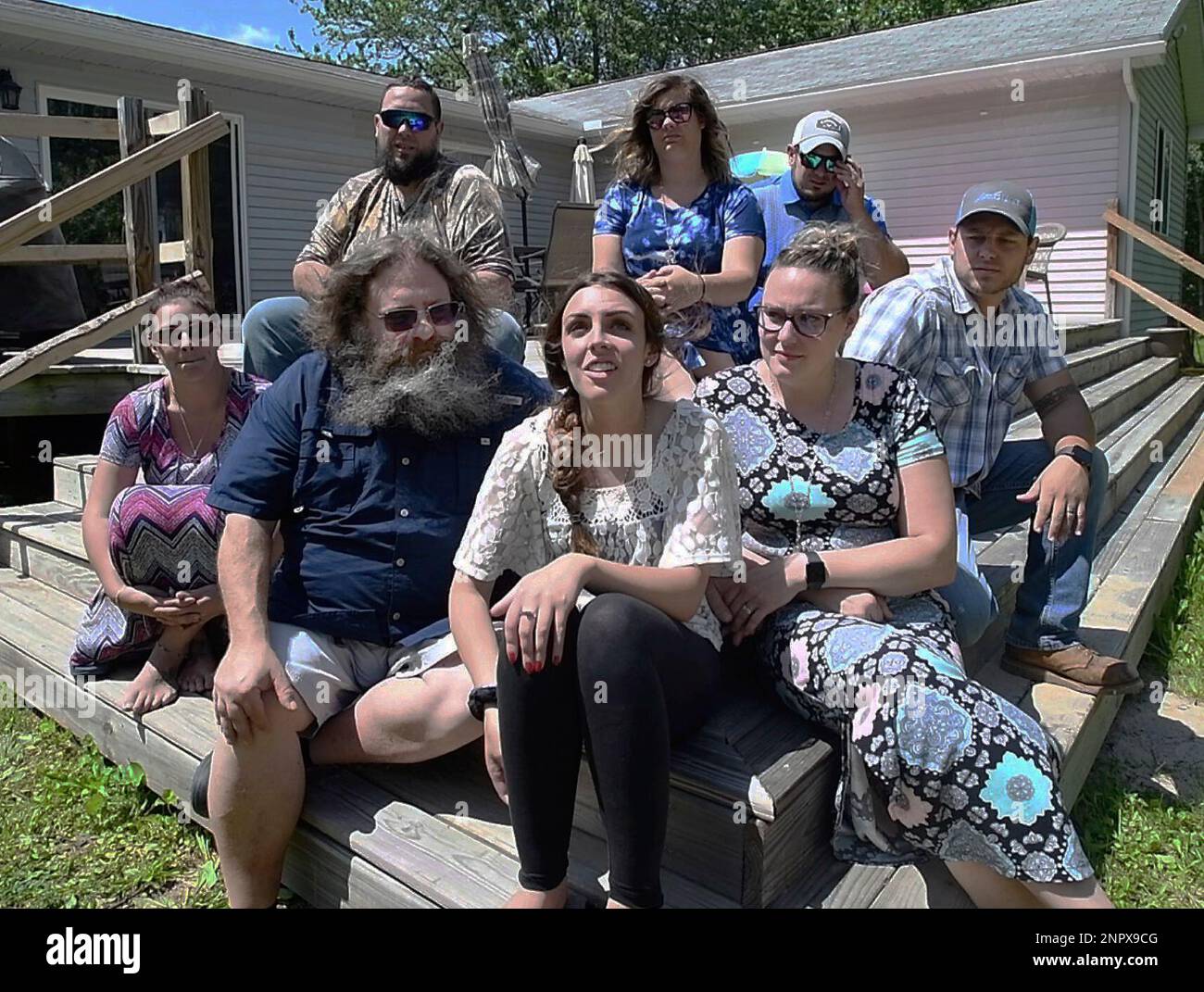 In this June 11, 2020 photo, The family, daughter-in-law Savanah Eagan, son Jonathan Eagan ...