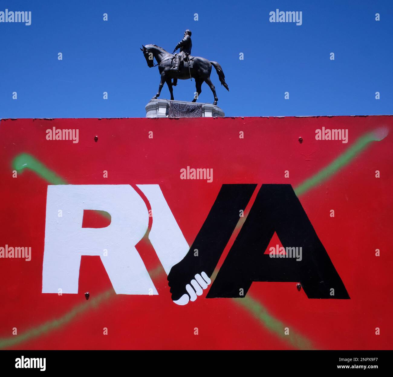 A sign, done by JVY Creations, that was in the circle surrounding the ...