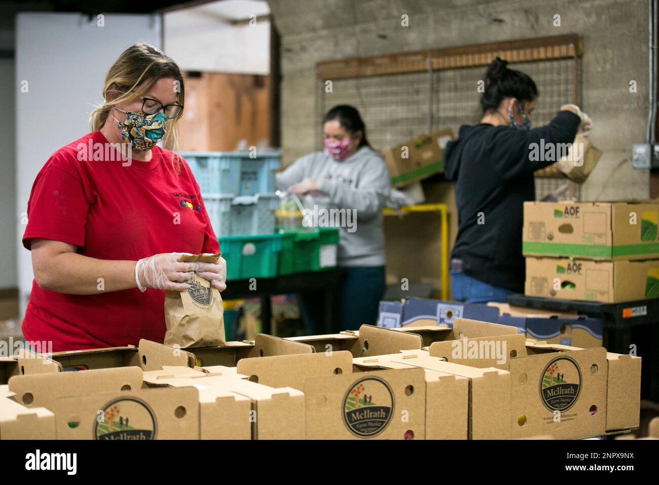 In this photo taken on Monday, June 8, 2020, Laura McIlrath Riel, left ...