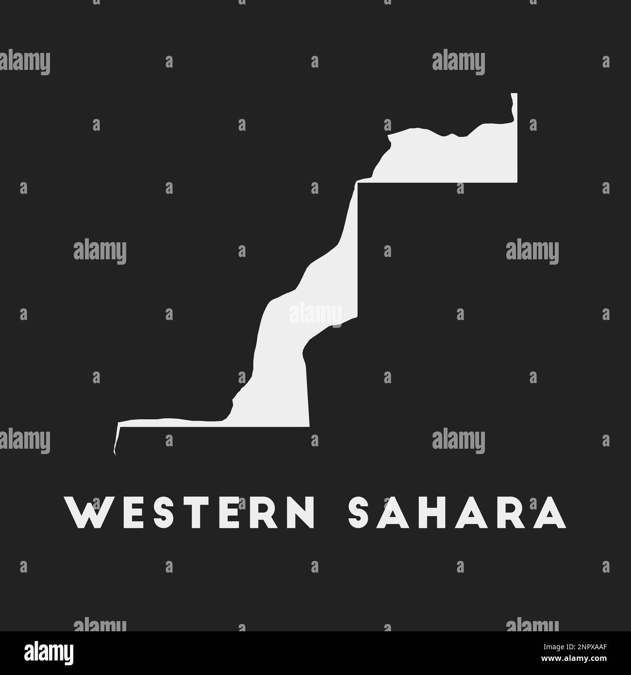 Western Sahara Icon Country Map On Dark Background Stylish Western