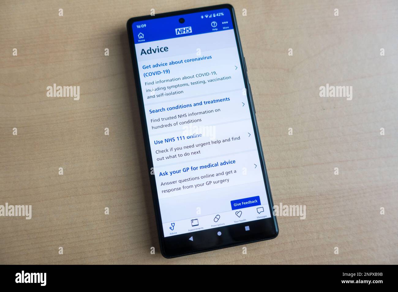 NHS digital app for Patient Services Stock Photo - Alamy