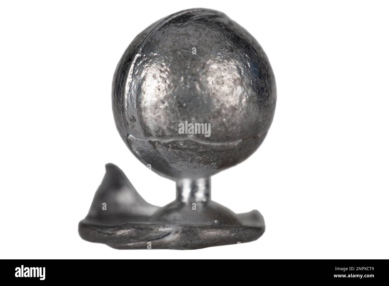 Hand casted lead bullet for muzzle guns isolated on white background ...