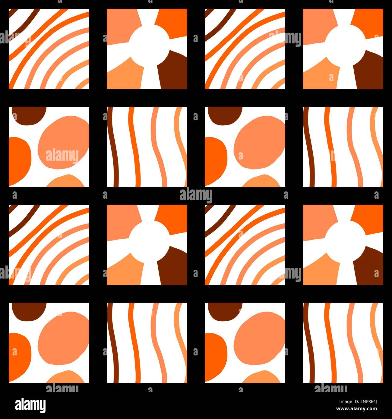 Abstract geometric square seamless spots and stripes pattern for ...