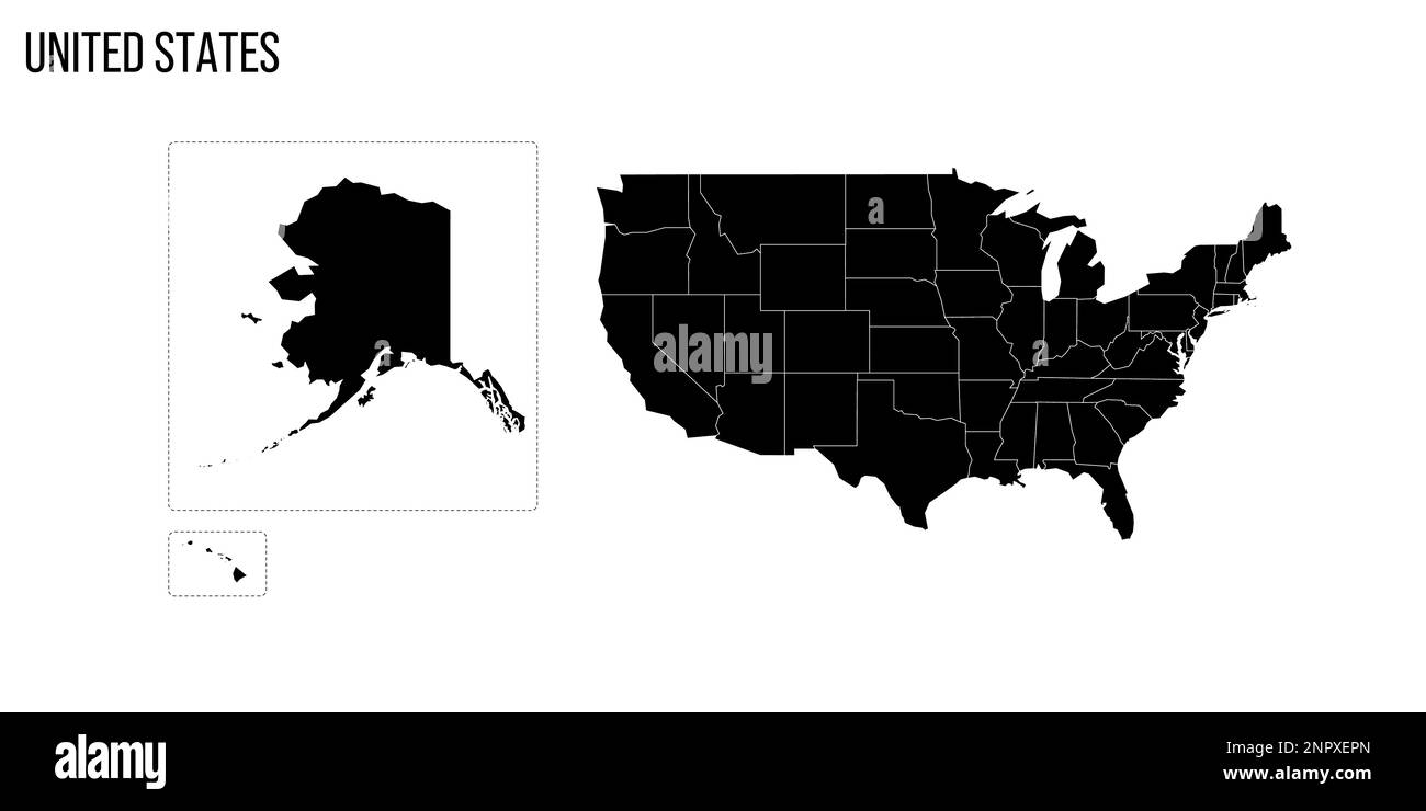 United States of America political map of administrative divisions ...