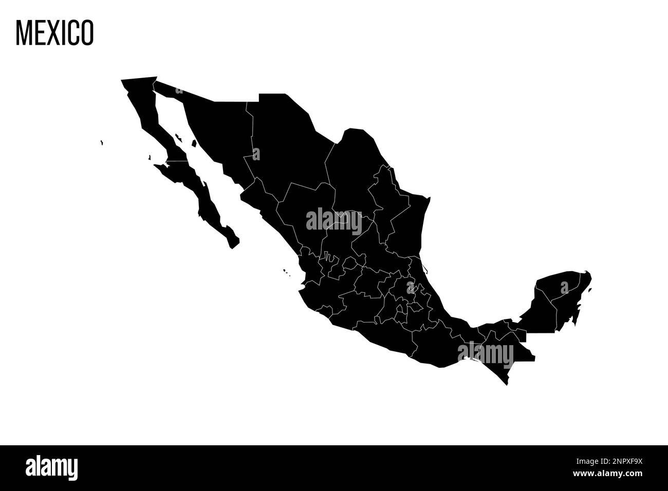 Mexico political map of administrative divisions - states and Mexico ...