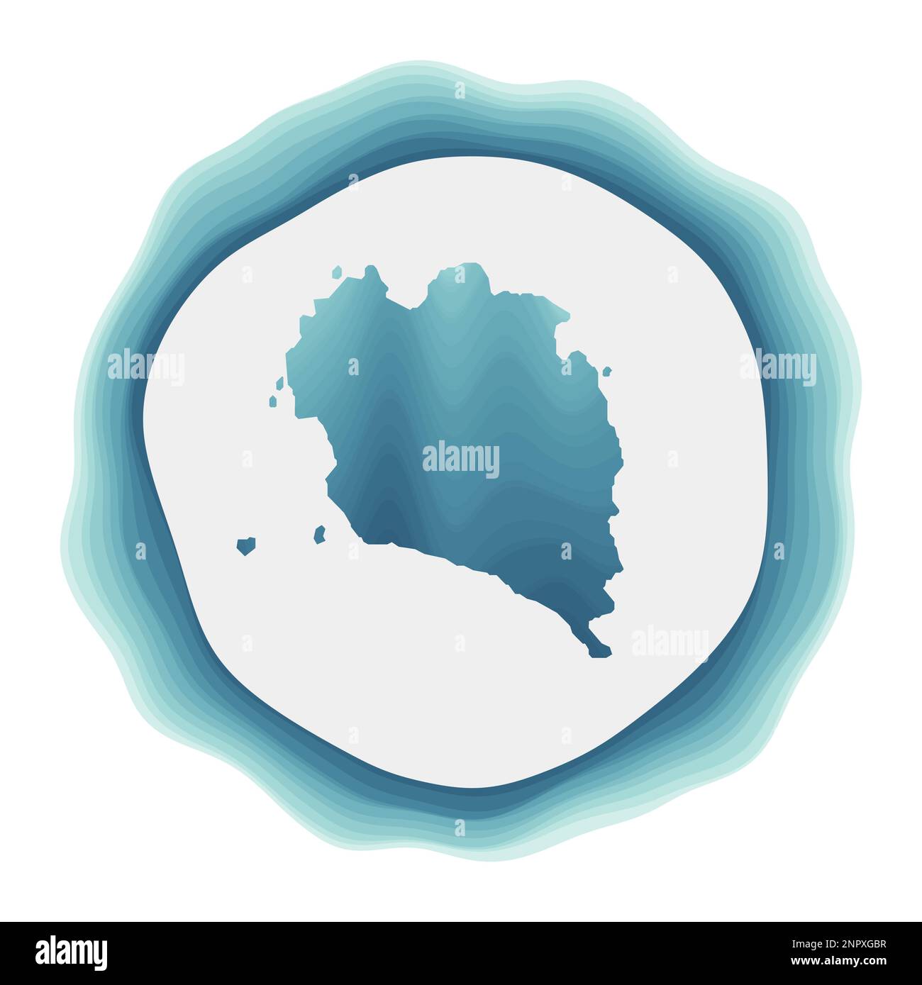 Ko Pha Ngan logo. Badge of the island. Layered circular sign around Ko ...