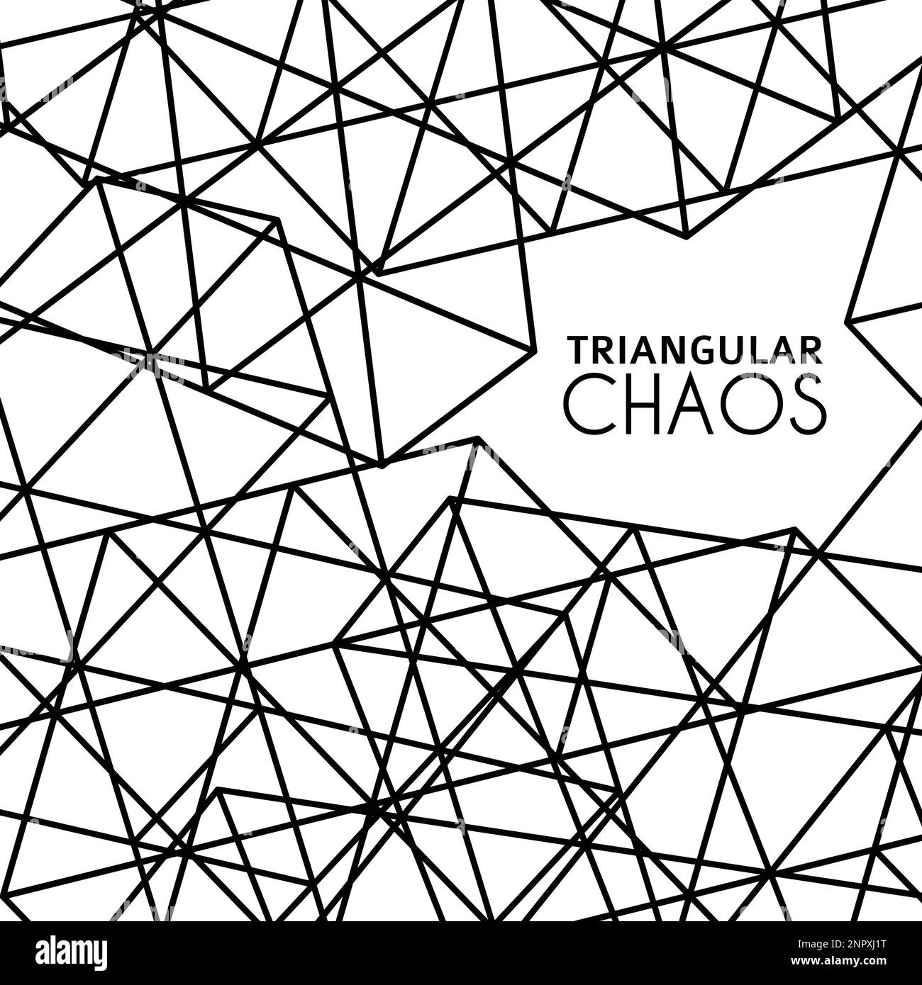 Abstract background with grid textured by black outline triangles ...