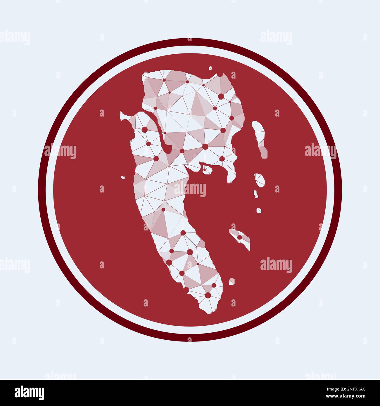 Ko Lanta icon. Trendy tech logo of the island. Geometric mesh round ...