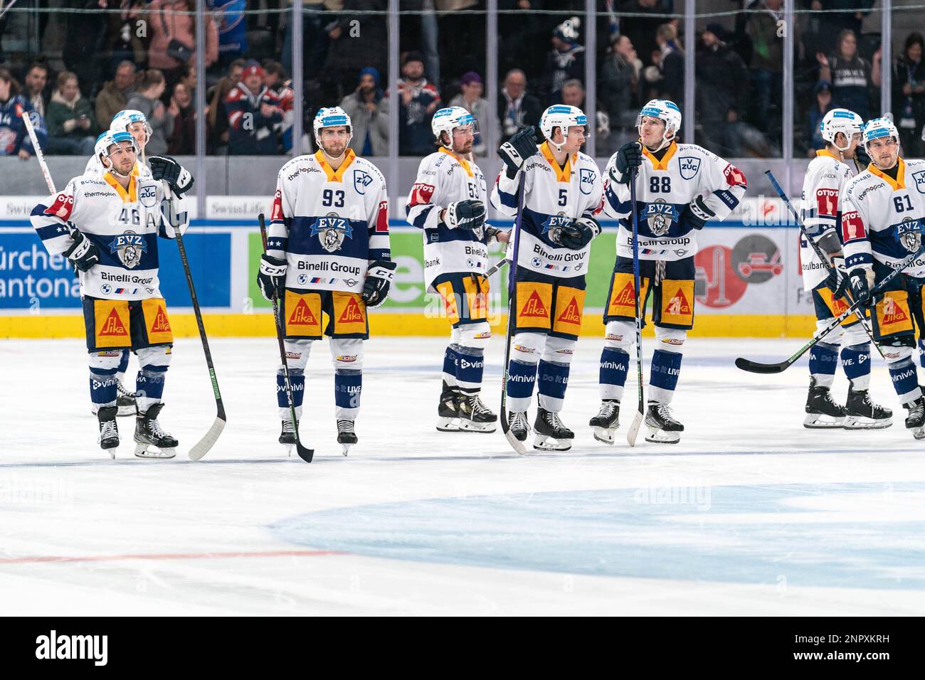 February 26, 2023, Zurich, Swiss Life Arena, NL: ZSC Lions - EV Zug, EV ... February 26, 2023, Zurich, Swiss Life Arena, NL: ZSC Lions - EV Zug, EV ...