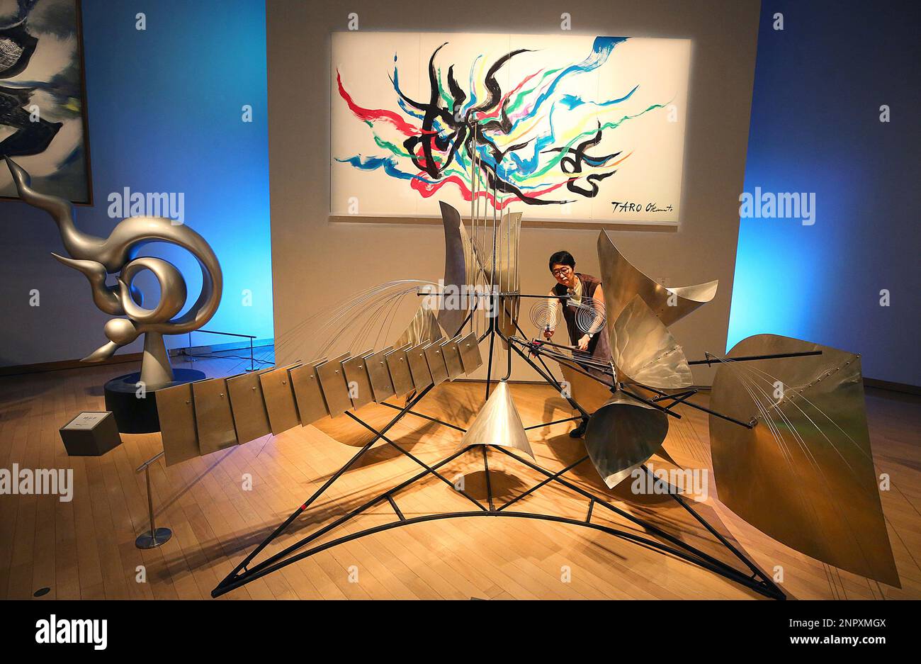 Japanese percussion player Sachiko Nagata plays Baschet Sound sculpture ...