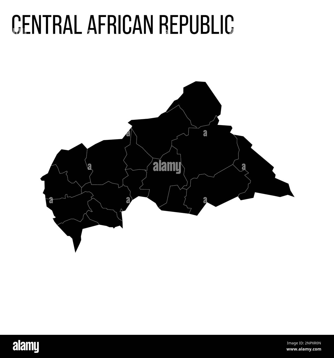 Central African Republic political map of administrative divisions ...