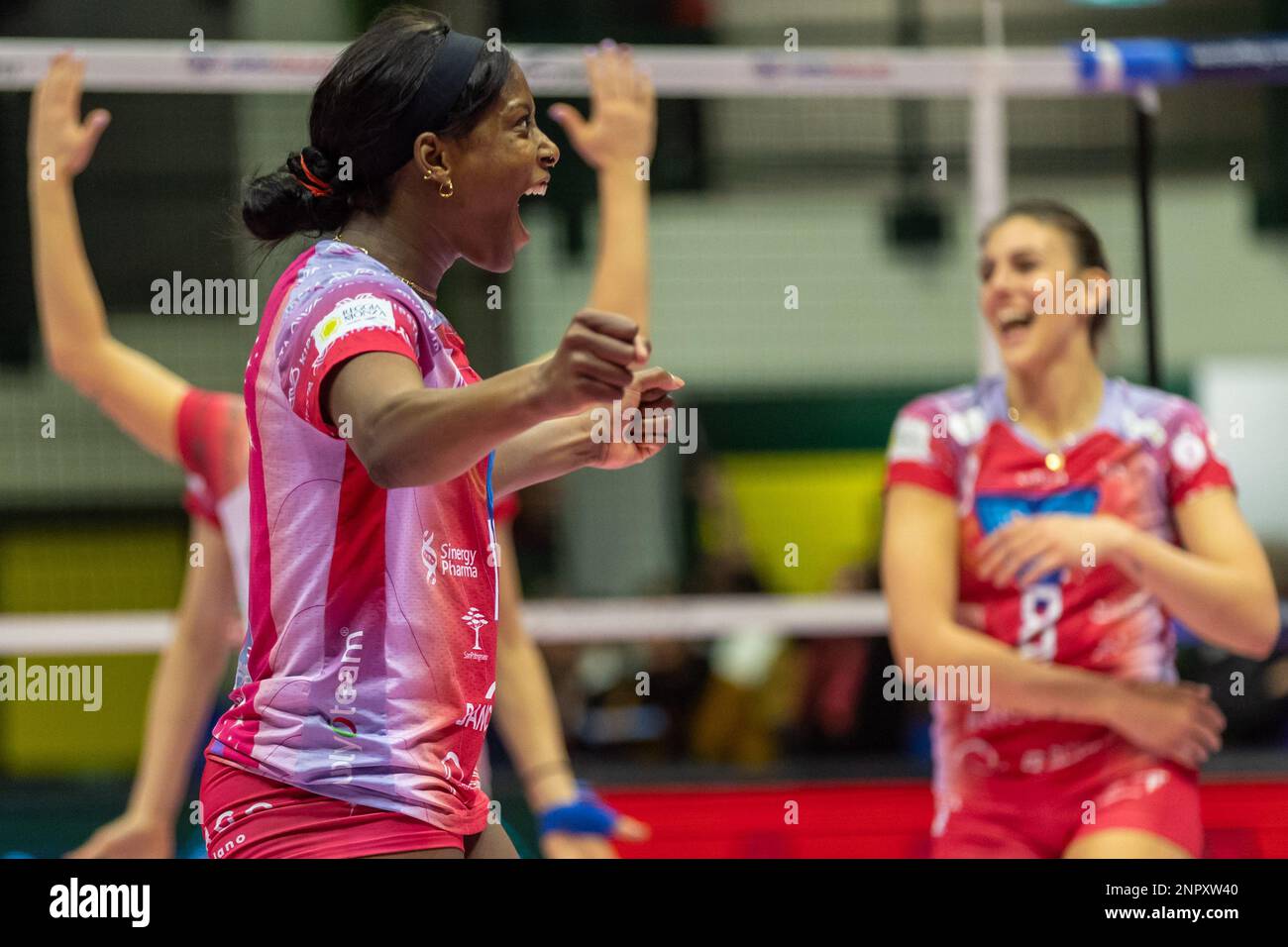Happiness of Myriam Sylla (Vero Volley Milano Stock Photo - Alamy