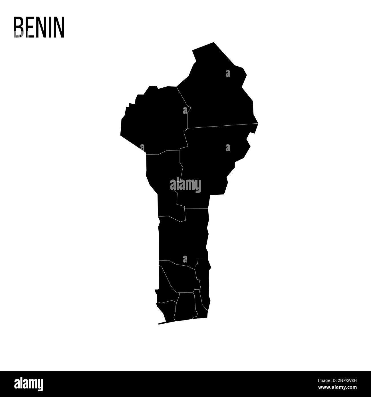 Benin political map of administrative divisions - departments. Blank ...