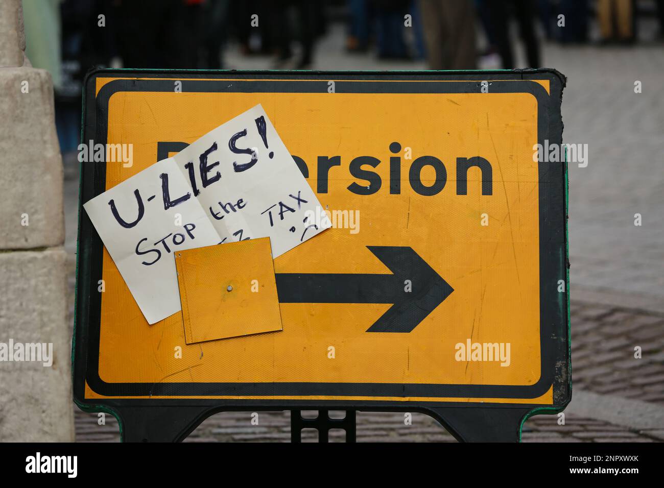 London, UK. 28 Jan 2023. Anti-ULEZ protest. Londoners protest in ...