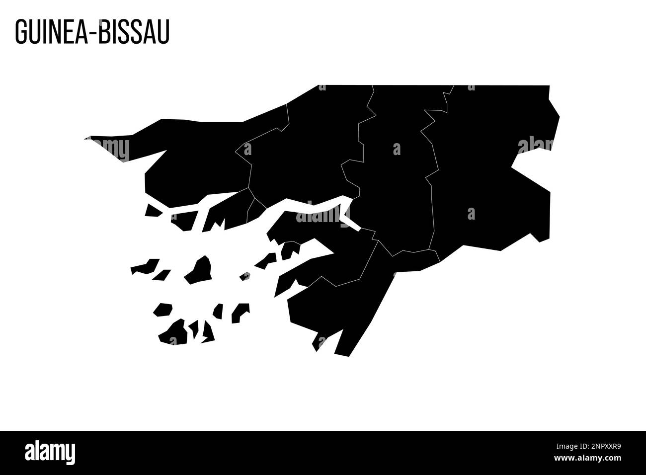 Guinea-Bissau political map of administrative divisions - regions and ...