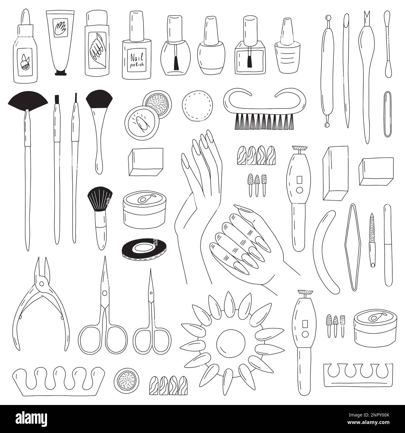 Manicure pedicure tools Black and White Stock Photos & Images - Alamy