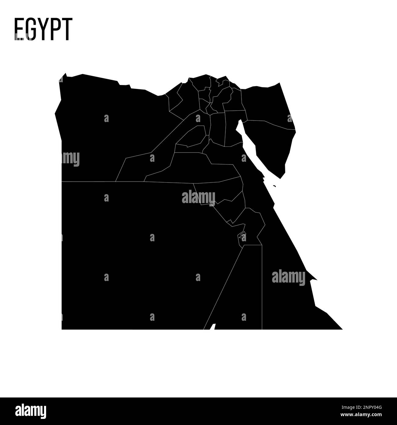 Egypt political map of administrative divisions - governorates. Blank ...