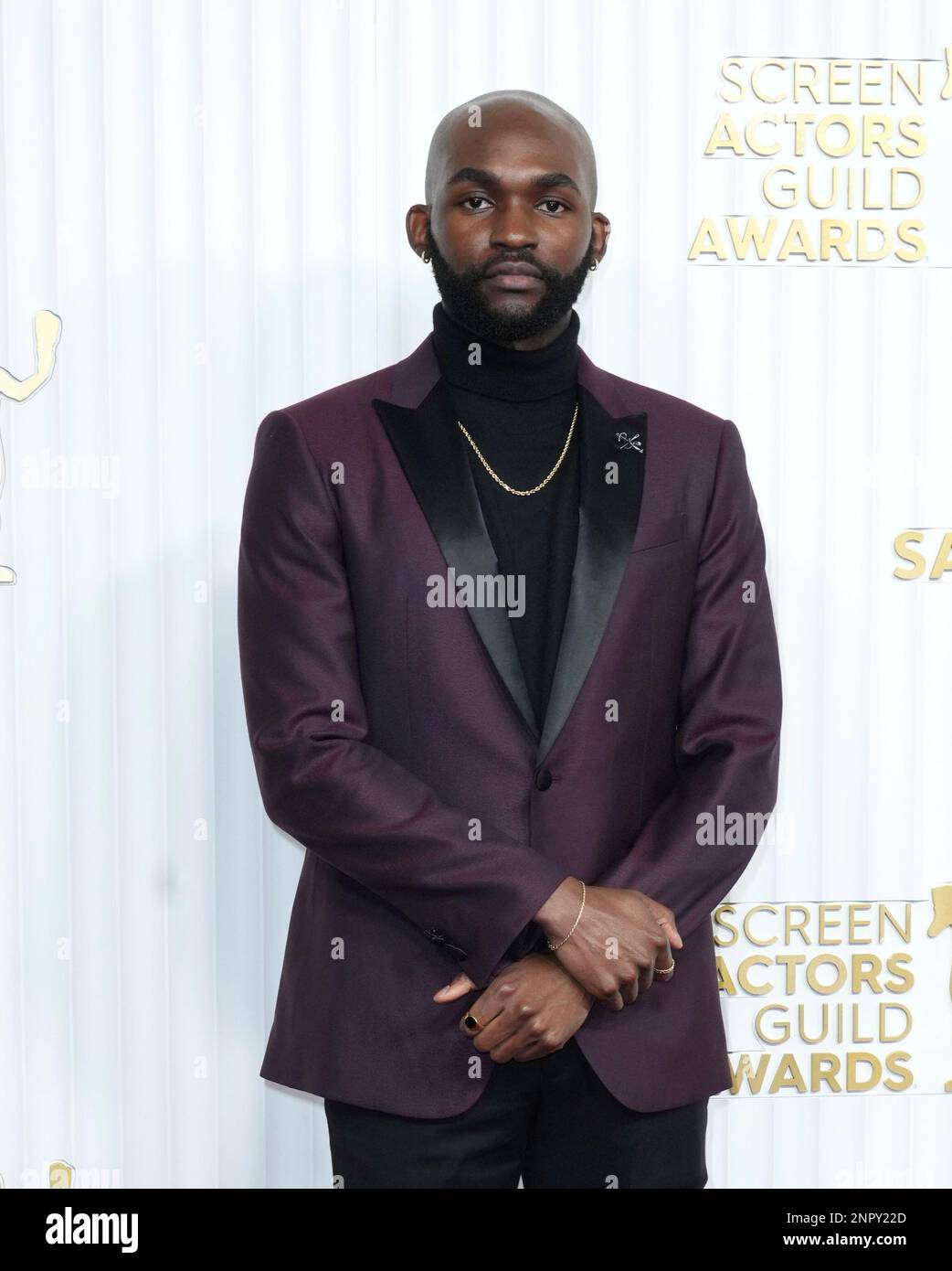 Josh Otusanya arrives at the 29th annual Screen Actors Guild Awards on ...