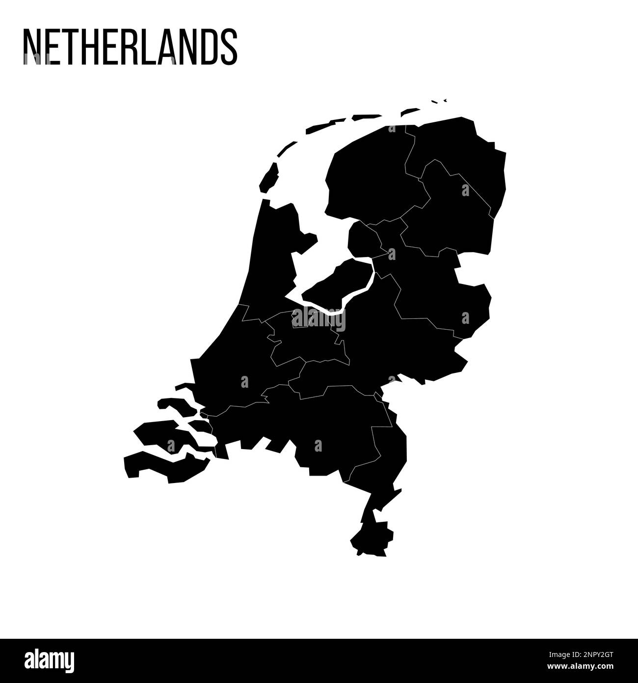 Netherlands political map of administrative divisions - provinces ...