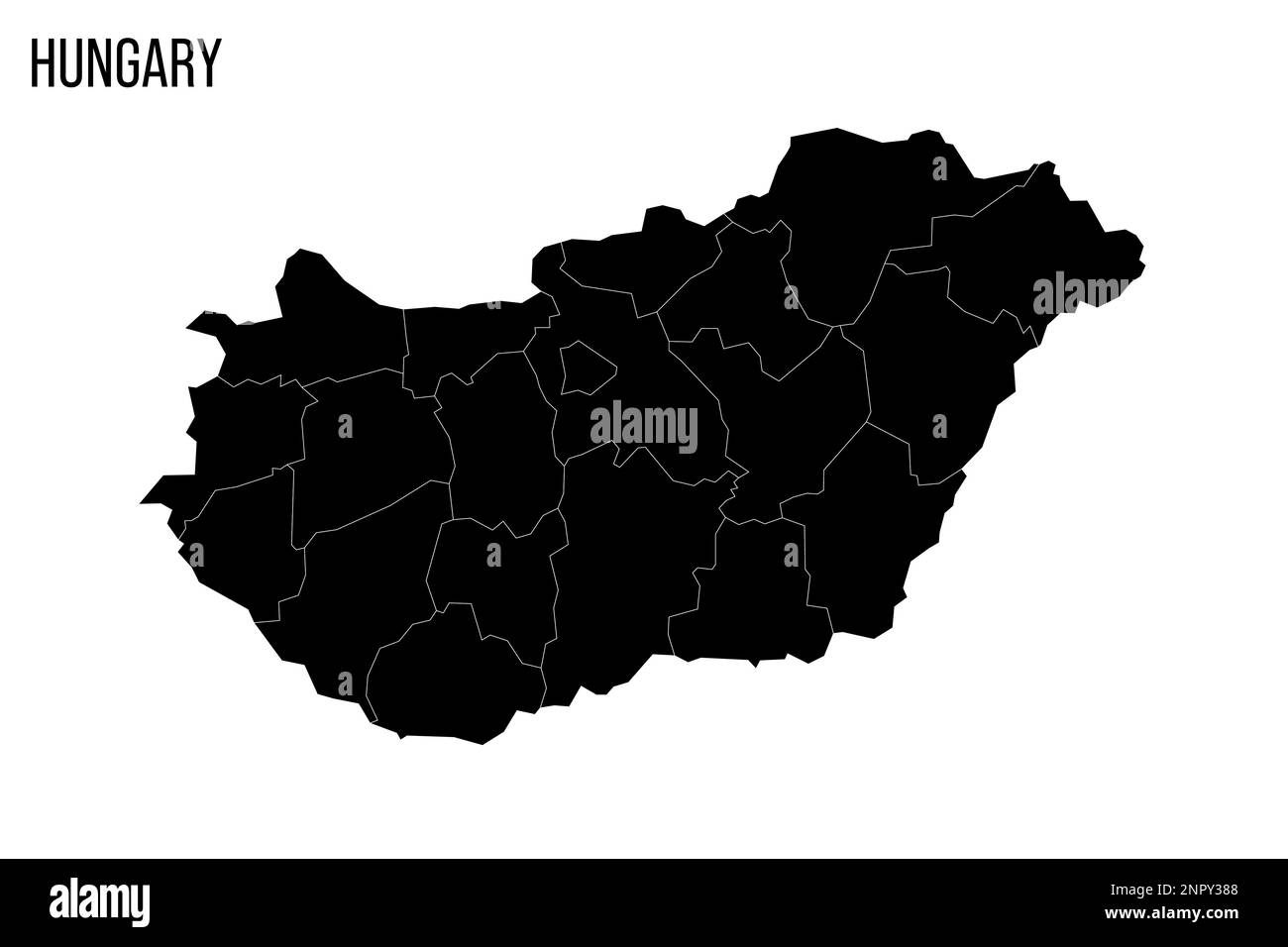 Hungary political map of administrative divisions - counties and ...