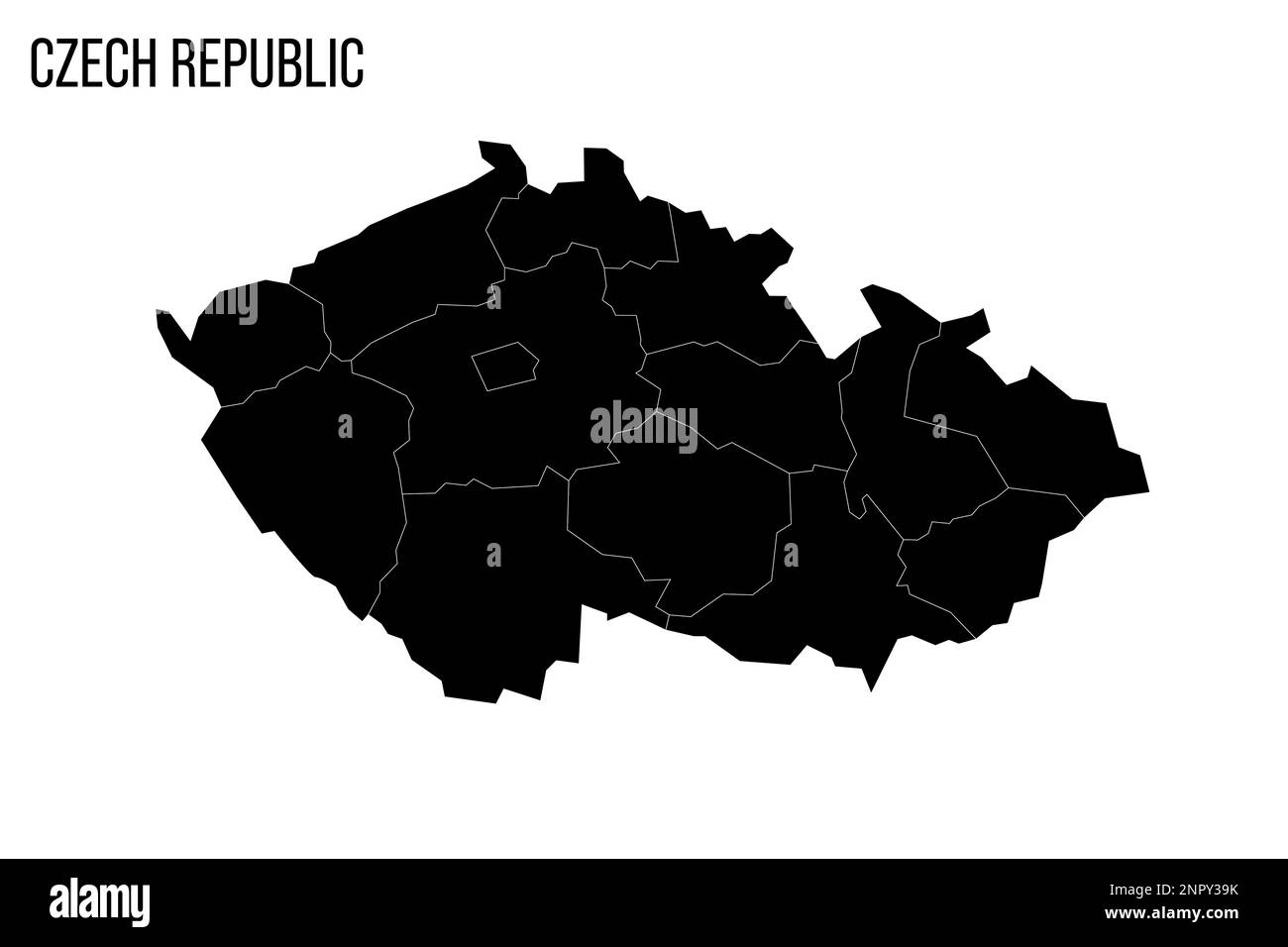 Czech Republic political map of administrative divisions - regions ...