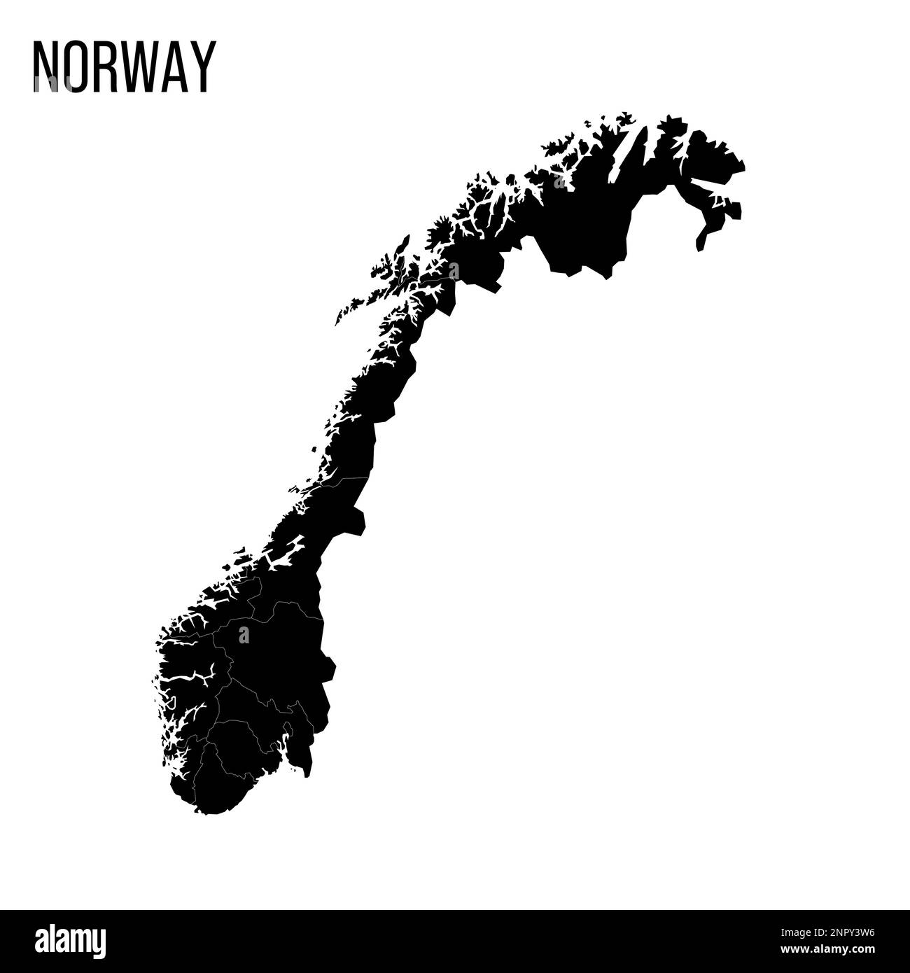 Norway political map of administrative divisions - counties and ...