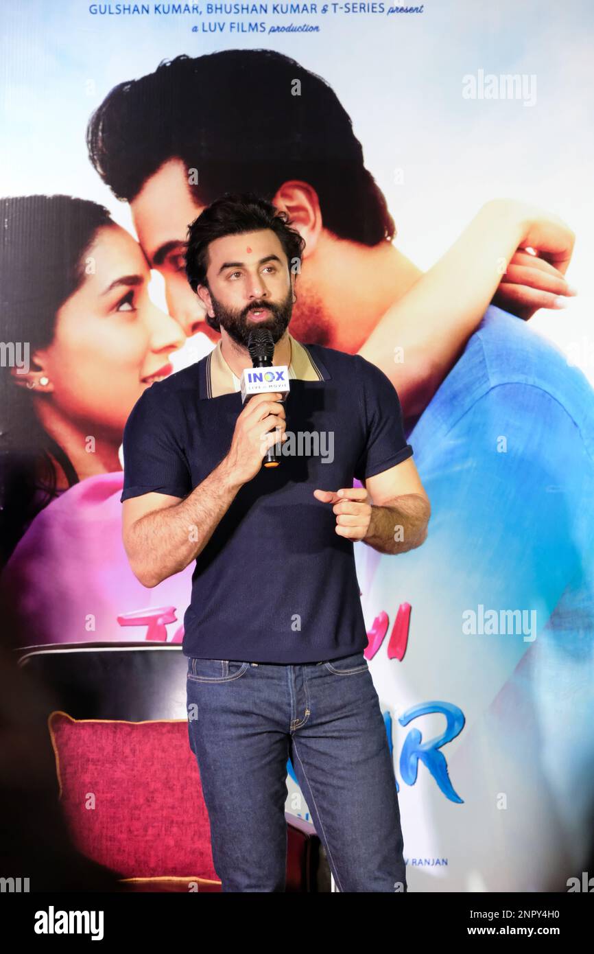 Bollywood actor Ranbir Kapoor interacts with the audience during a Q&A ...
