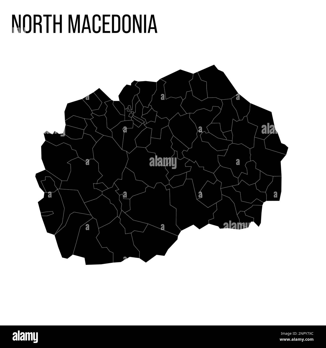 North Macedonia political map of administrative divisions ...