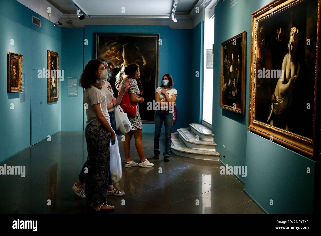 Visitors admires paintings part of the exhibition The Time of ...